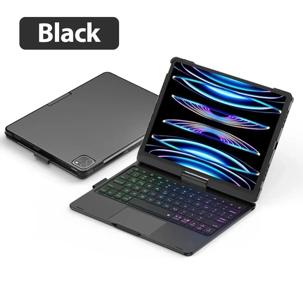 Чехол с волшебной клавиатурой 360 градусов для iPad Air13 11 2024 M2 Pro12.9 11 iPad 10.5 10.2 7/8/9 10th Air4 5 10.9 с подсветкой клавиатуры Funda