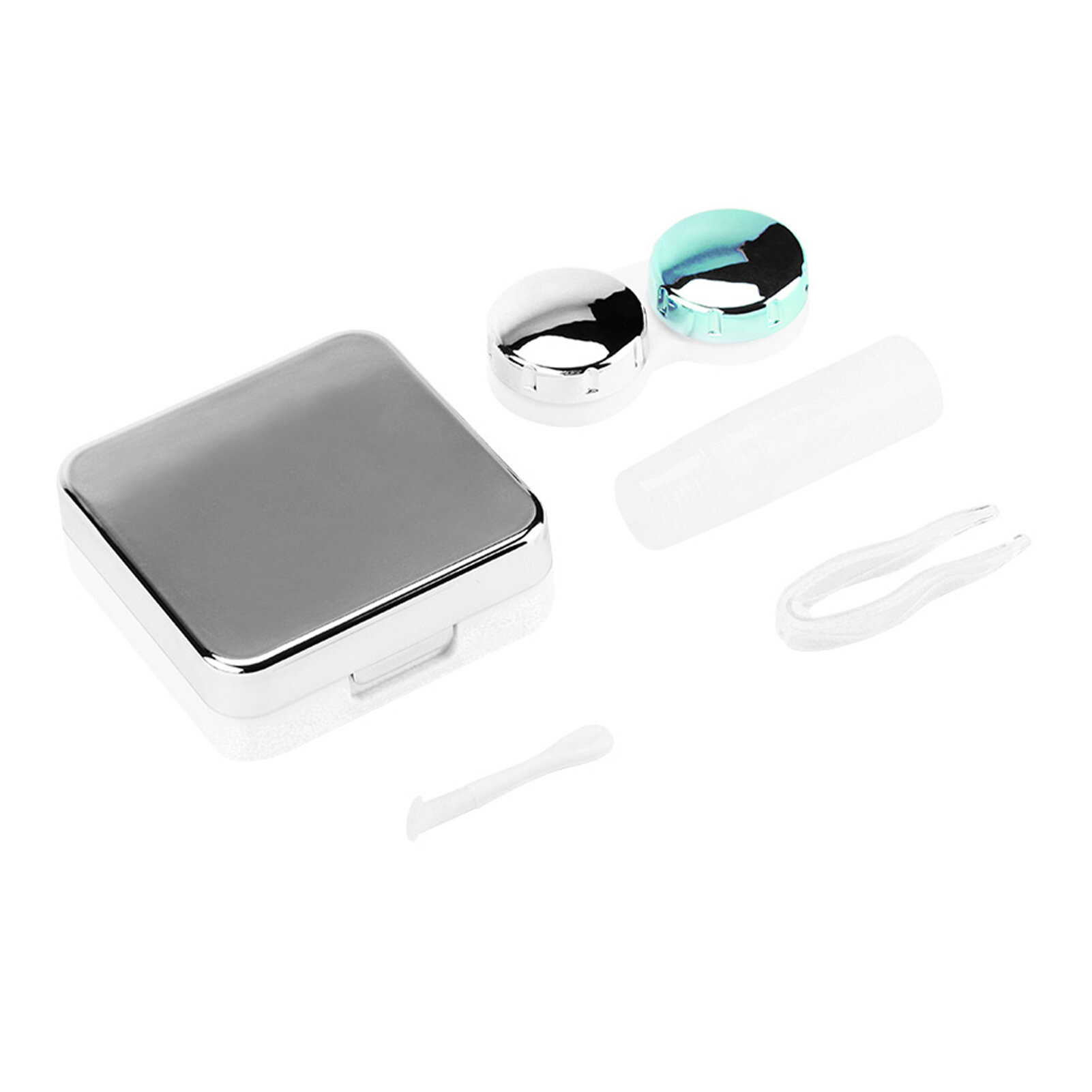 Reflective Cover Contact Lens Case Set Cute Lovely Travel Kit Box
