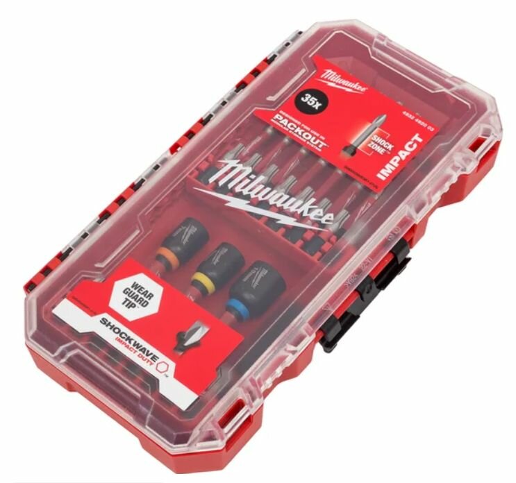 Набор бит Milwaukee SHOCKWAVE, сталь, 35 бит, 48мм, односторонние