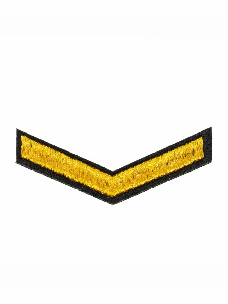 Курсовка вышитая галочка 1 курс золотая, черный фон без липучки