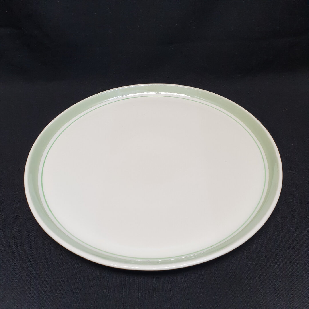 Блюдо круглое 30 см, Добруш, фарфор, крытье. Винтаж, СССР.