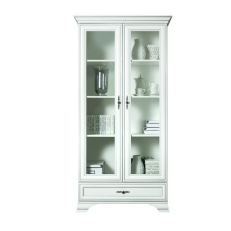 Витрина двухдверная БРВ-Мебель Кентаки REG2W1S белый ш. 100 см, в. 198 см, гл. 44 см