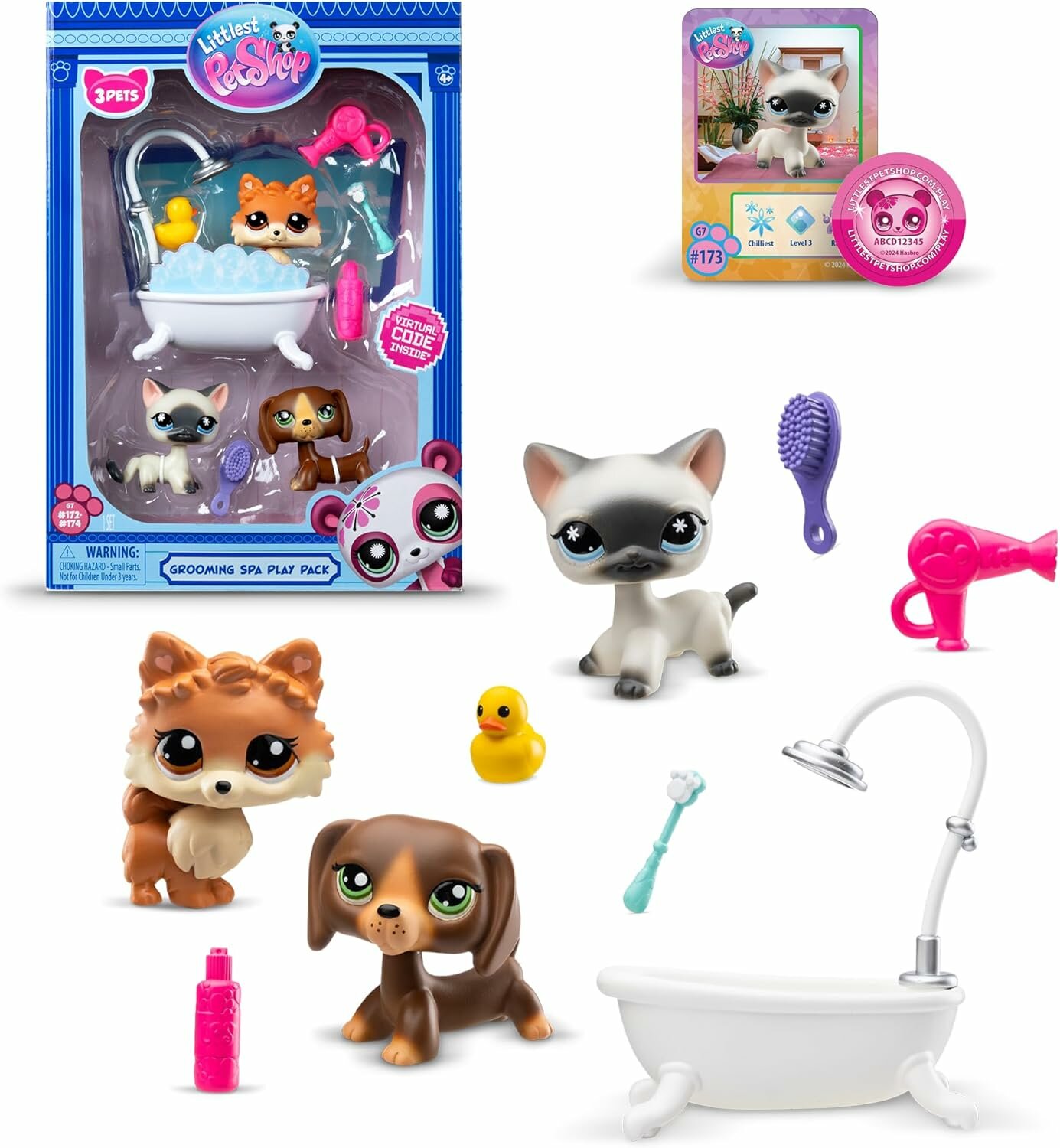 Игровой набор Littlest Pet Shop - Grooming Spa Play Pack, Gen 7 Authentic LPS Bobble Head