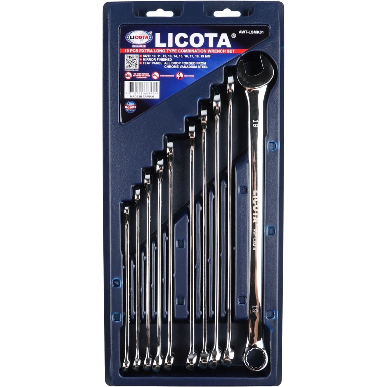 Licota AWT-LSMK01 Набор ключей экстрадлинных 10 пр. 10-19 мм