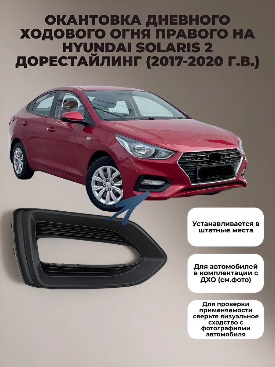 Окантовка передняя правая на Hyundai Solaris 2 ( 2017 - 2020 г. в.)