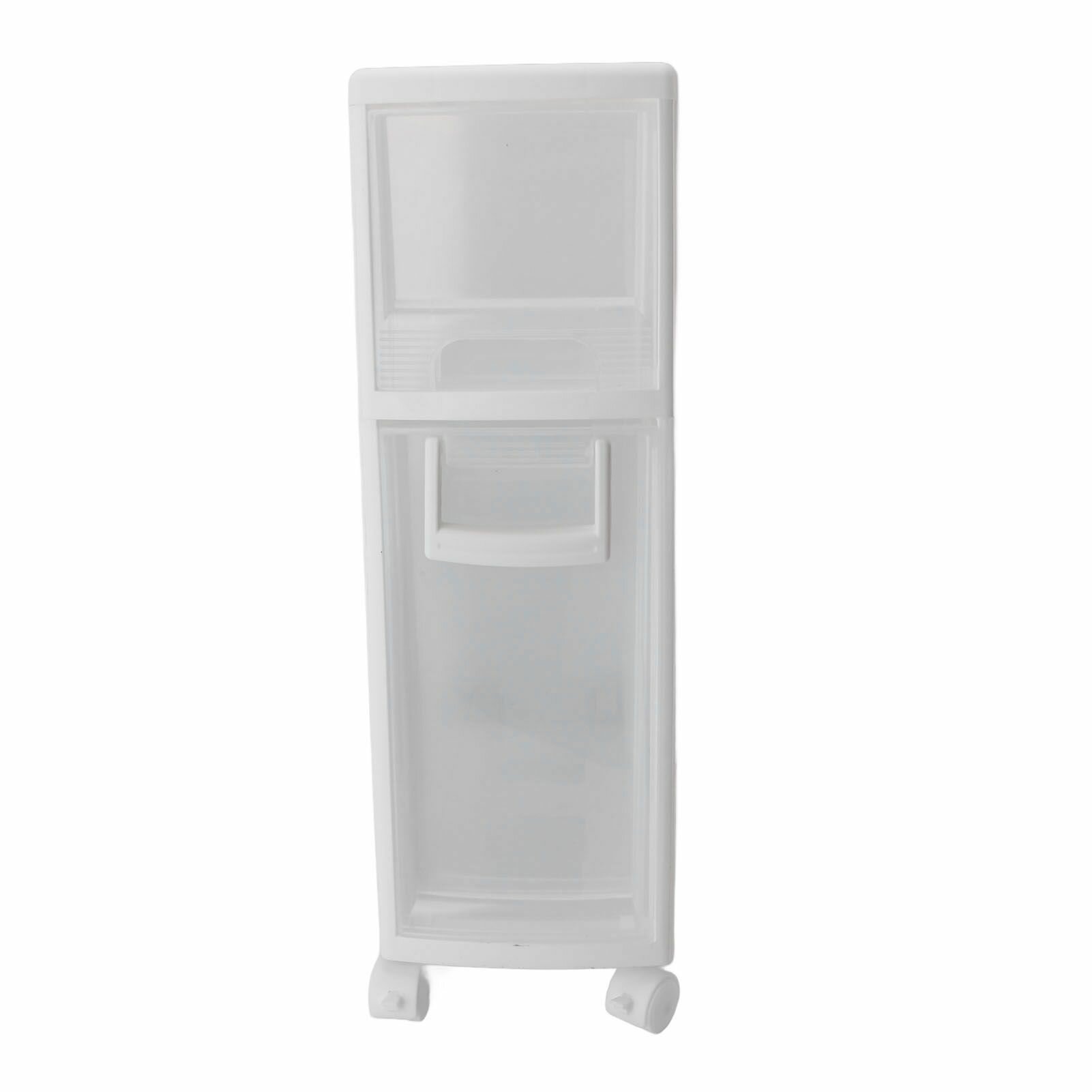 Пластиковый узкий угловой шкаф для ванной с 2 ящиками и 4 колесами для хранения туалетной бумаги и бытовых принадлежностей, 16 см