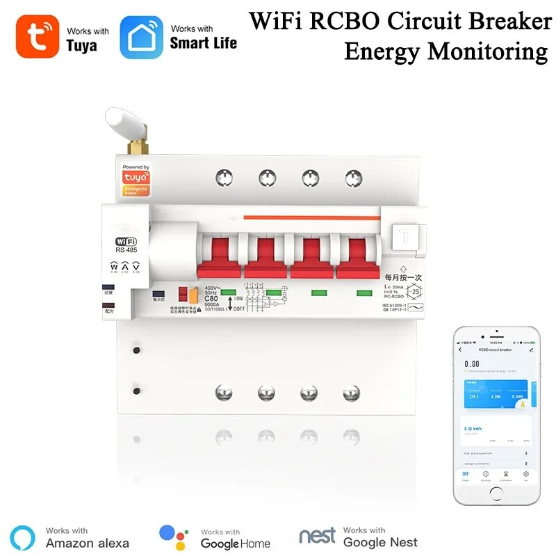 Mumubiz WiFi автоматический выключатель 4P 4P 100A