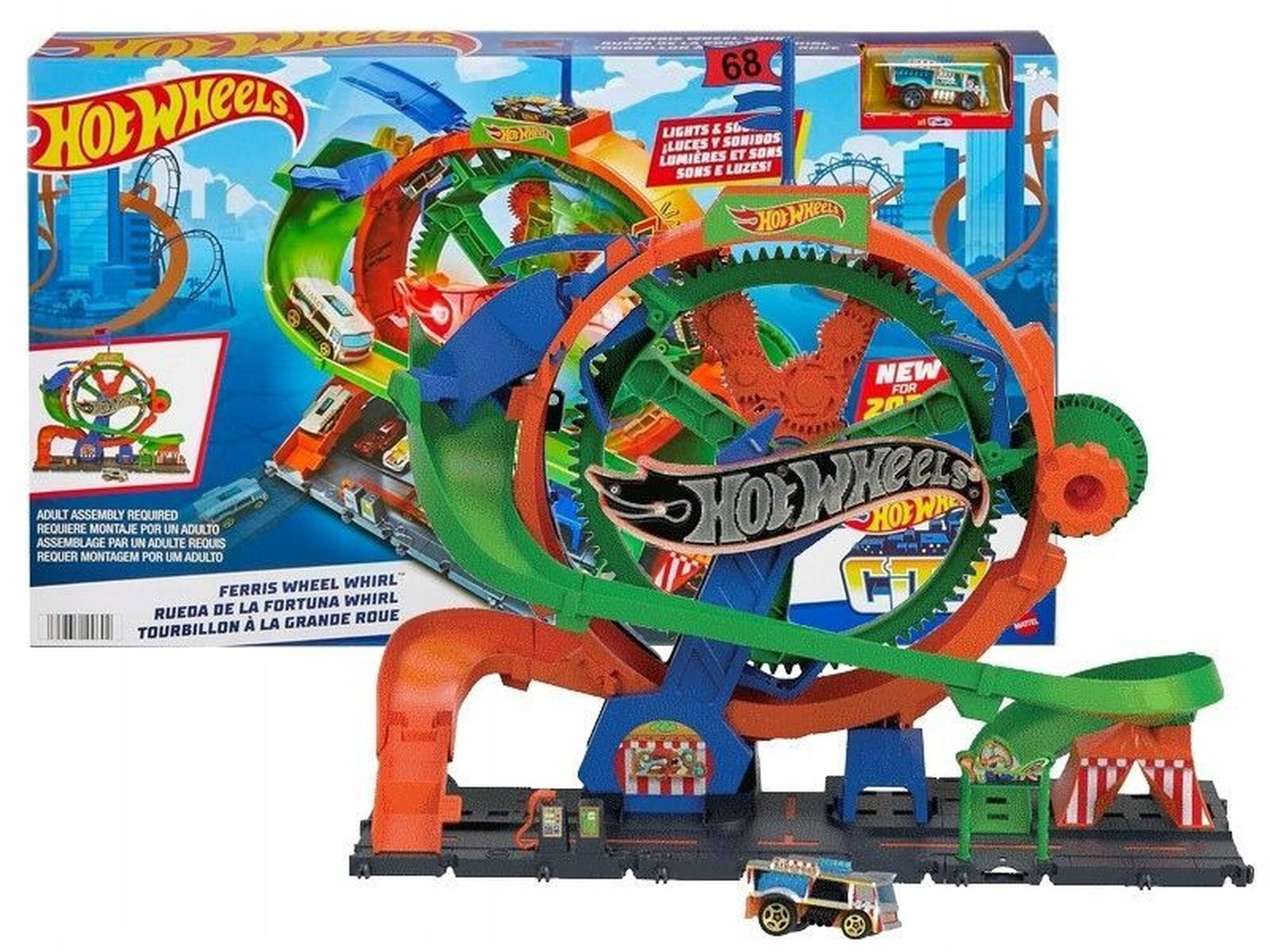 Игрушечный трек Hot Wheels City - Игровой набор Колесо обозрения со светом и звуком - Хот Вилс HKX46