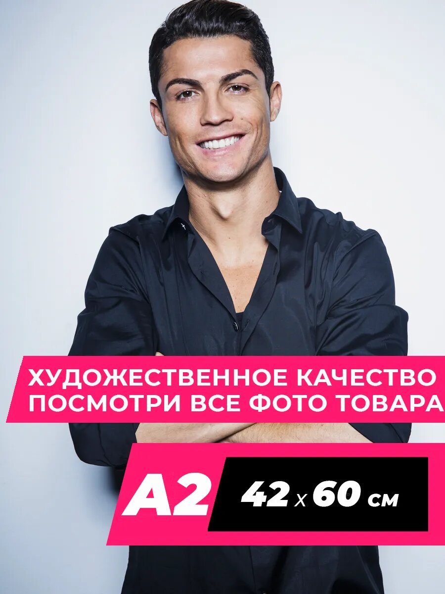 Постер Криштиану Роналду на стену 15 Ronaldo A2, матовая фотобумага премиум качества