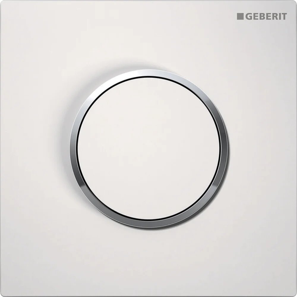 Кнопка смыва для писсуара Geberit Sigma 10 116.015. KJ.1 белая, пневматическая