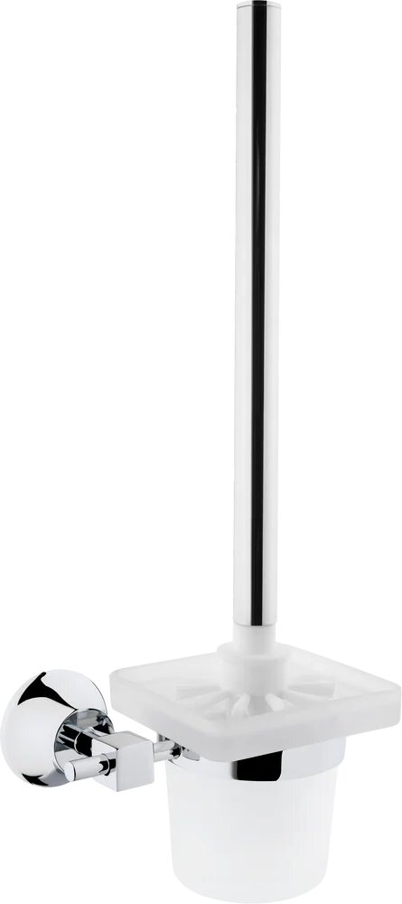 Ершик для унитаза VitrA Juno Classic A44424 настенный, латунный, стеклянный, хром, открытый, с подставкой