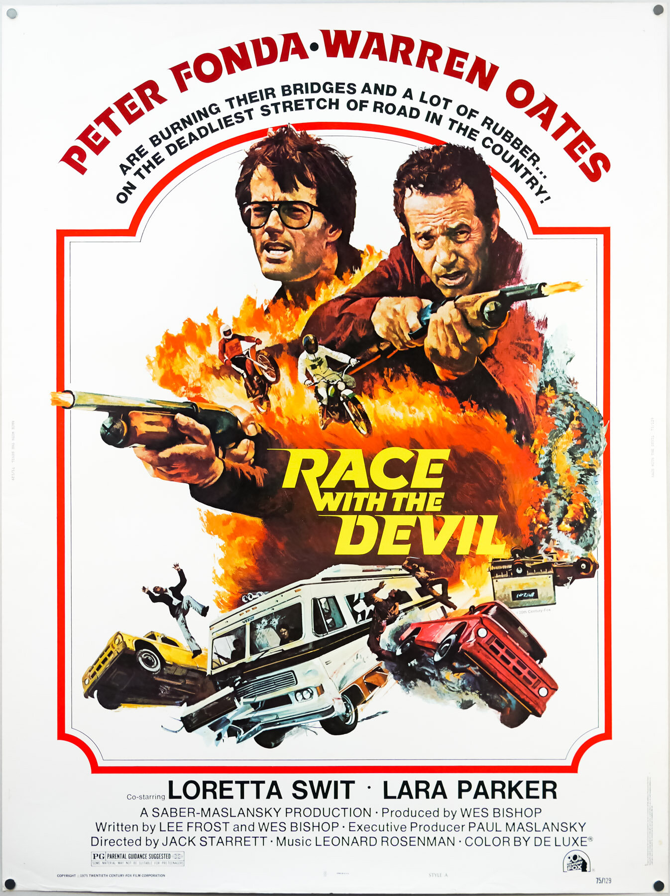 Плакат, постер Гонка с дьяволом (Race with the Devil 1975) на холсте, размер 21х30см