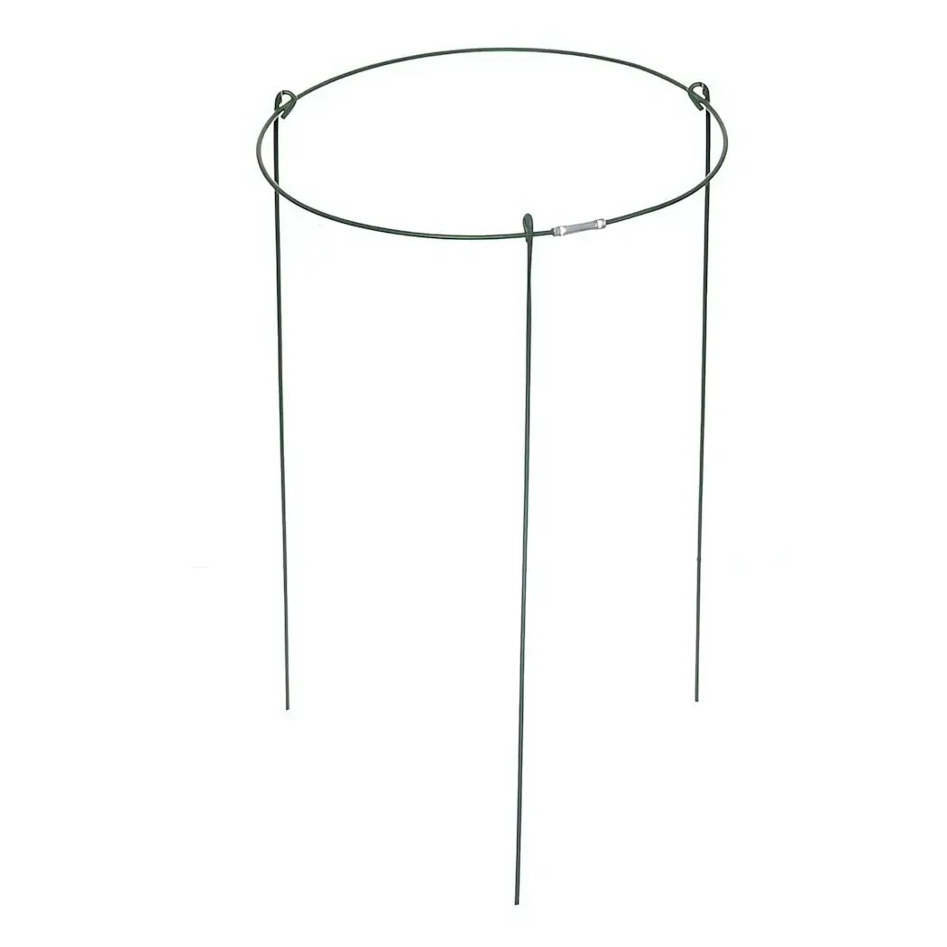 Кустодержатель металлический 28см, 3 штуки, зеленый, для поддержки растений