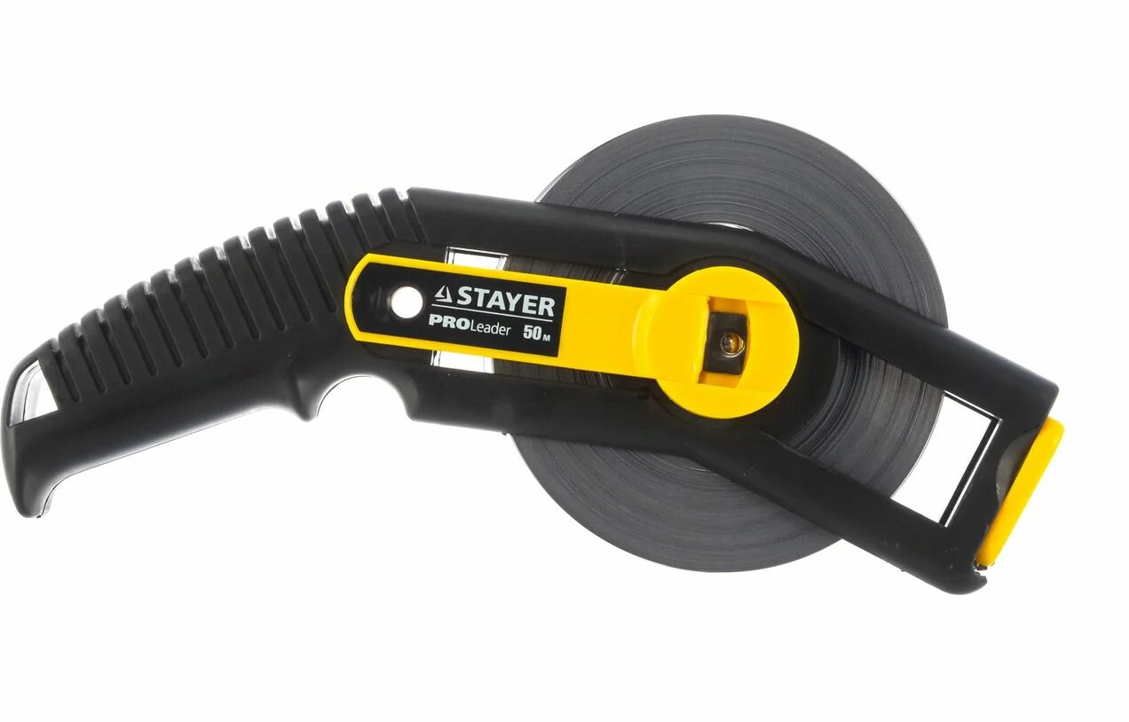 Лента мерная 50м геодезическая (STAYER) /стальн. лента открытый корпус арт. 2-34183-050/