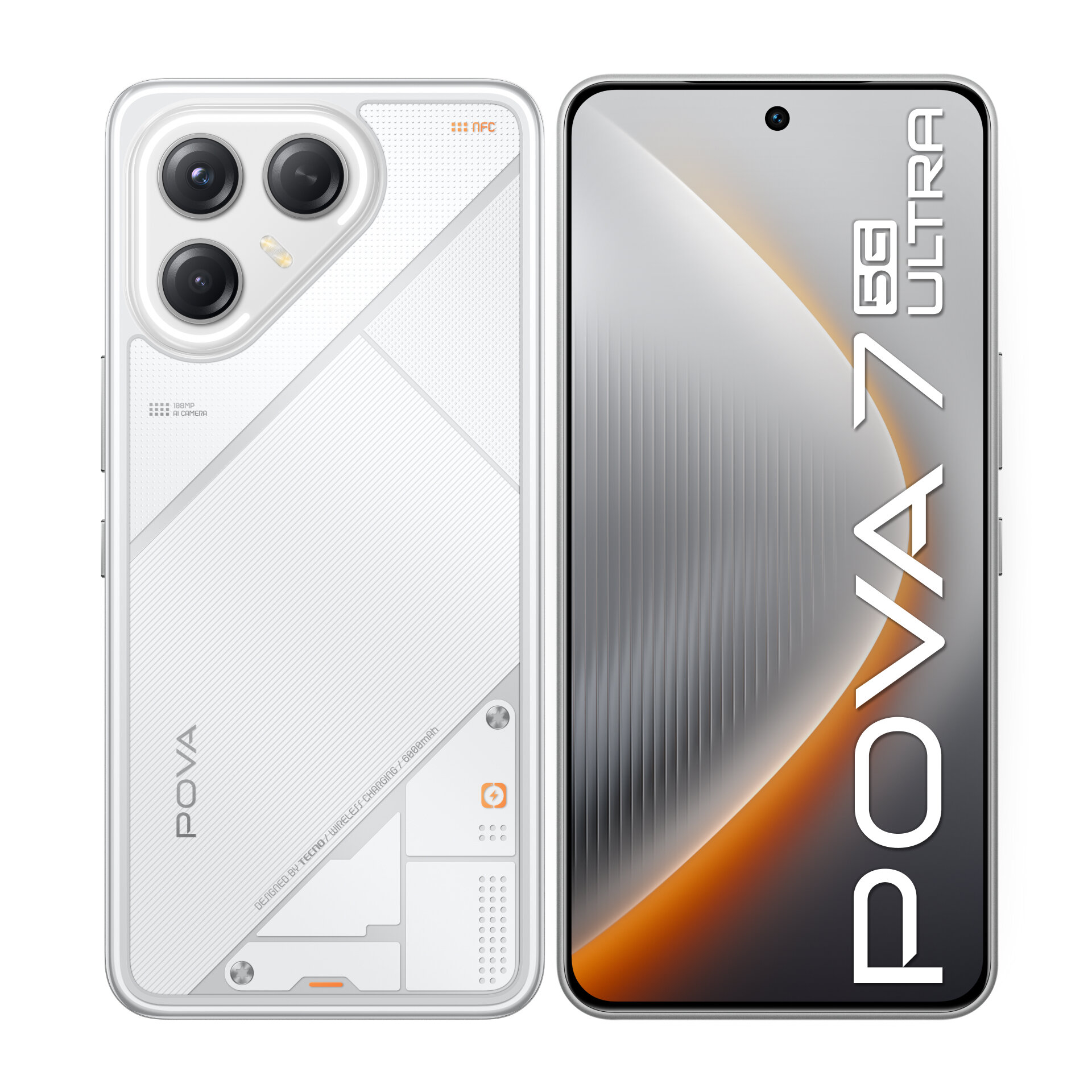 Смартфон TECNO Pova 7 Ultra 5G 8/256ГБ, Dual nano SIM, Geek white без (белый) RUStore/MAX (RU)