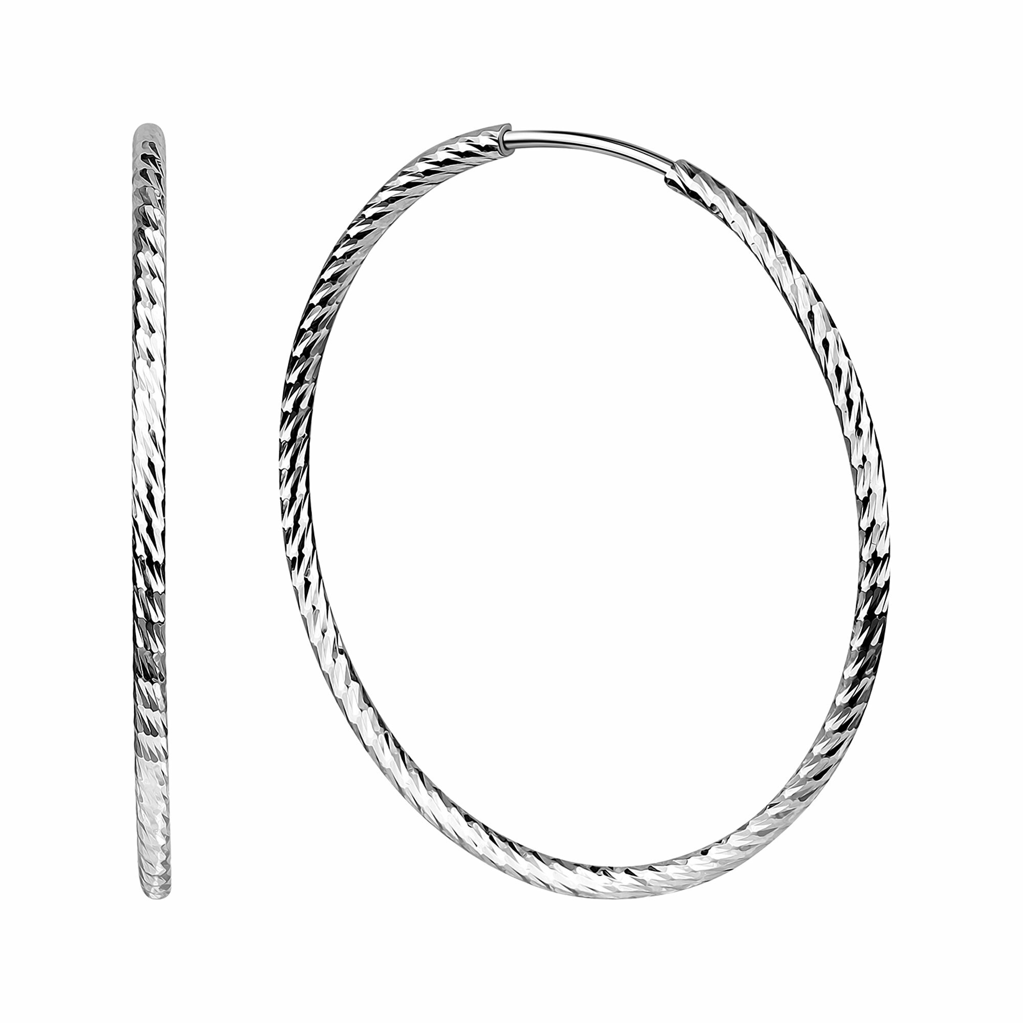 Серьги конго, серебро, 925 проба, родирование