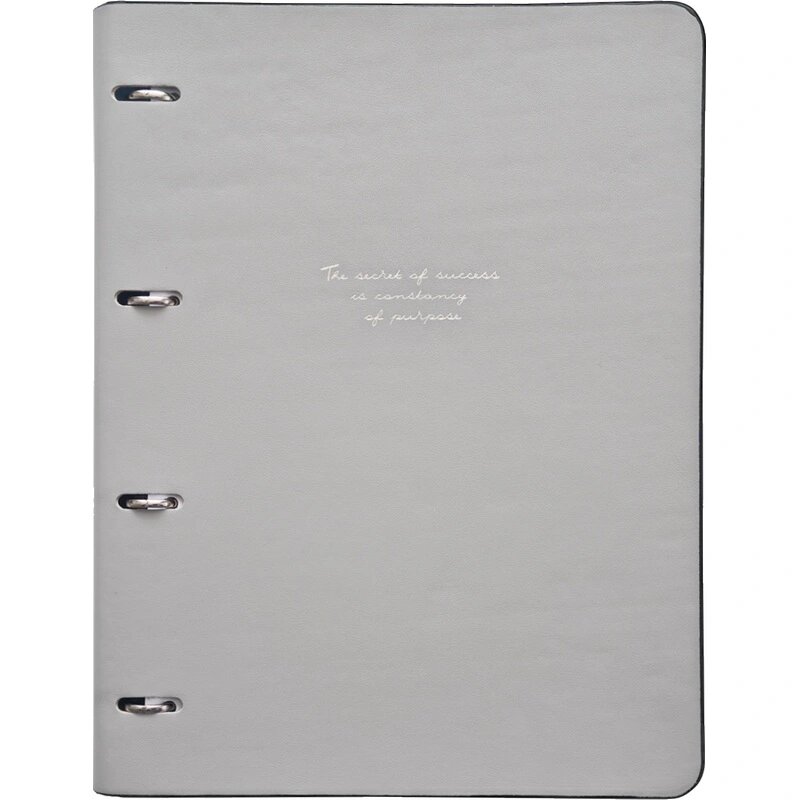 Тетрадь со сменным блоком А4,120л, Infolio Study, Quote, иск. кож, серый, N3824