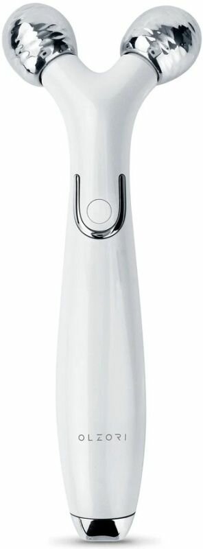 Роликовый массажер OLZORI "E-Wave", для лица, с электромиостимуляцией, белый