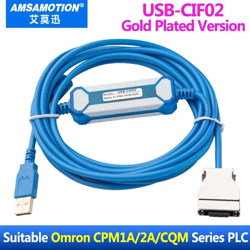 Программирующий кабель RS232 AMSAMOTION CQM1-CIF02 для Omron PLC USB Cable
