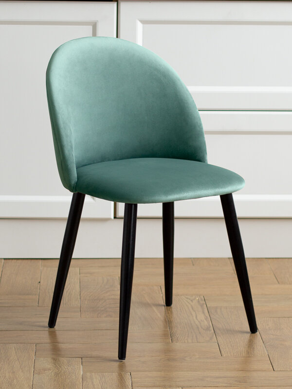 Стул Гринвич мятный велюр кухонный мягкий со спинкой для дома, для кухни, для гостиной, для спальни, DOBROV