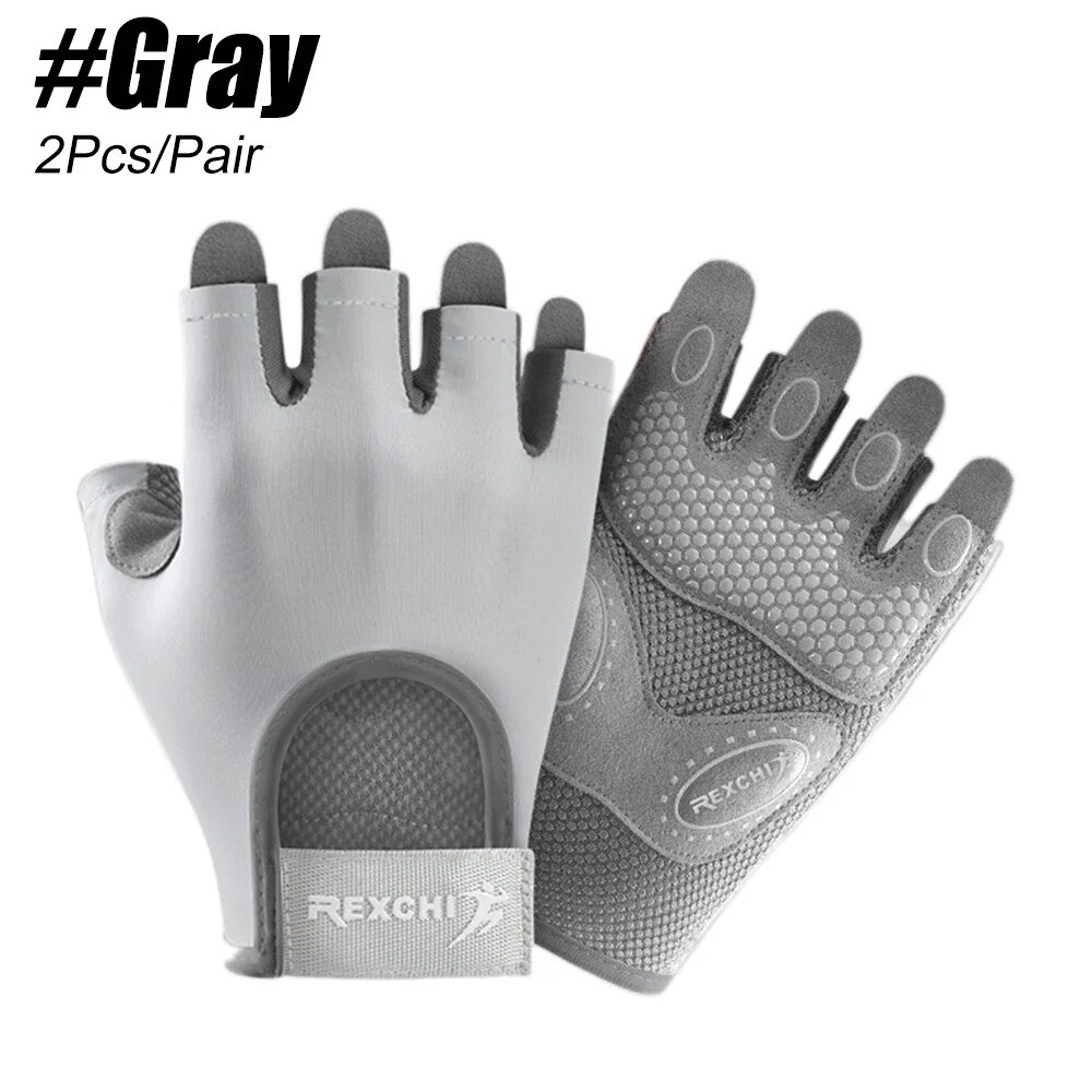 1 пара перчаток для тренажерного зала, бодибилдинга, фитнеса, спортивных перчаток для тяжелой атлетики, нескользящие перчатки для женщин и мужчин, перчатки для йоги, L, Серый, Унисекс