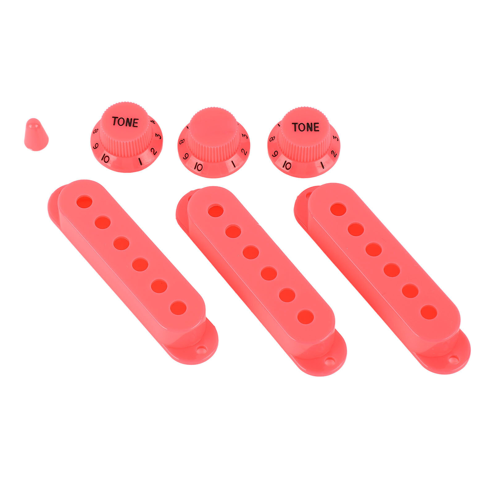 7 шт, крышка звукоснимателя для гитары, ручка громкости, переключатель, пластиковый наконечник для 6 отверстий, аксессуары для электрогитары с одной катушкой