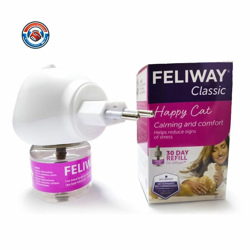 Успокоительное средство для кошек и собак в комплекте с диффузором, снимает стресс и корректирует поведение, натуральная формула для многократного применения, действует до 30 дней, площадь покрытия до 70 м