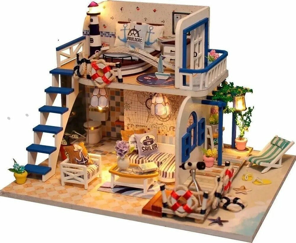 Румбокс Домик у моря, Интерьерный конструктор M032 1 pcs
