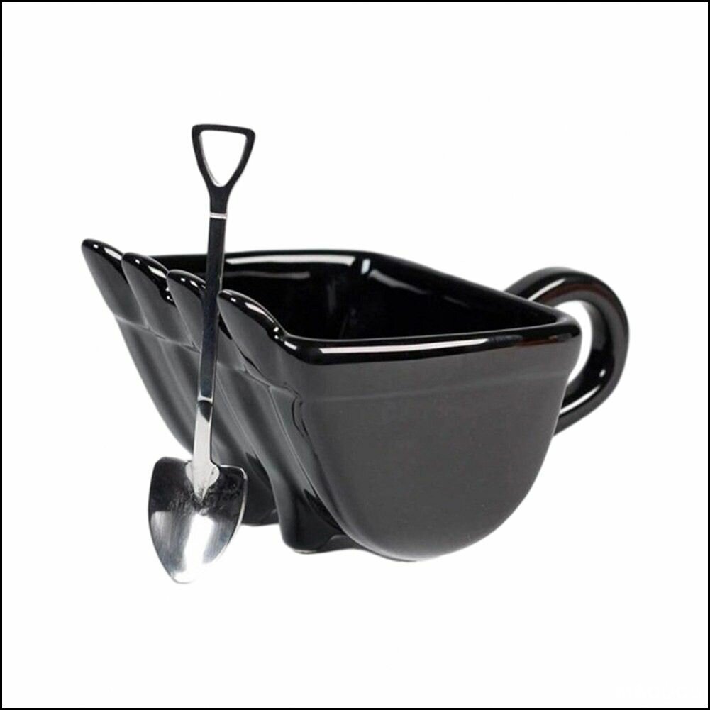 Креативная кофейная чашка в форме ковша-экскаватора с ложкой, 340 мл, для кафе, дома и ресторанов，MAODOU