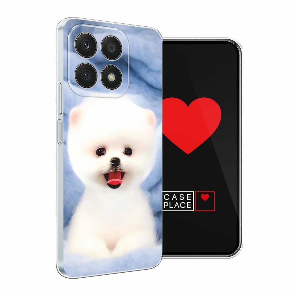 Силиконовый чехол на Honor X8A / Хонор X8A с принтом Белый пёсик — фото 1