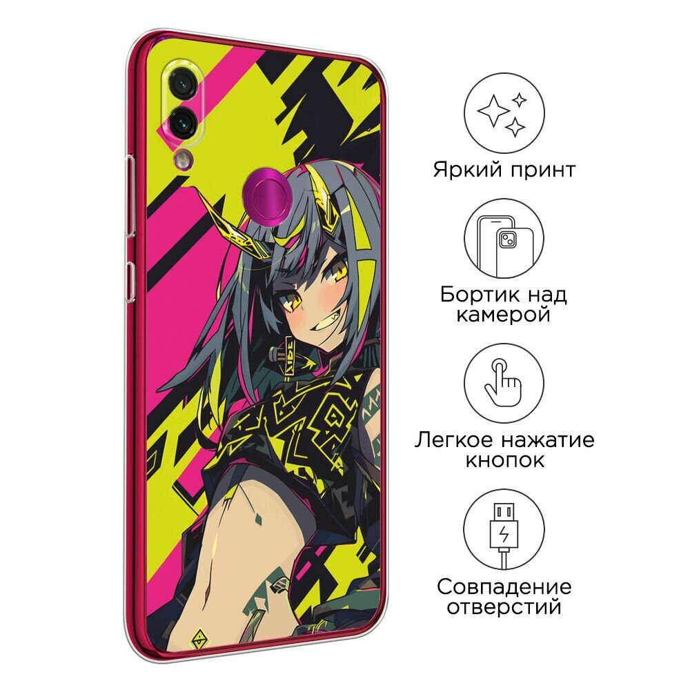 Чехол на Xiaomi Redmi Note 7 / Сяоми Редми Нот 7 с принтом "Девушка в кибер костюме" — фото 1