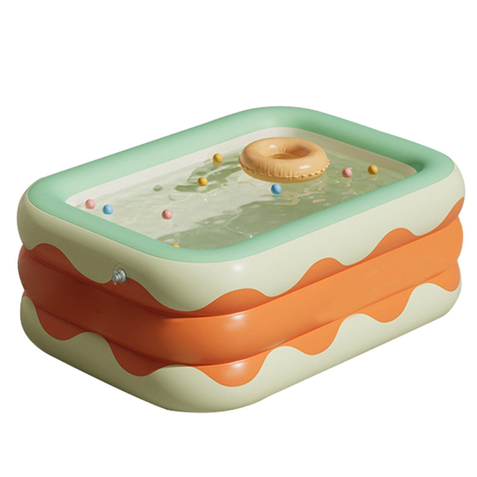 Надувной большой складной детский бассейн с утолщенными стенками для использования в помещении и на заднем дворе.