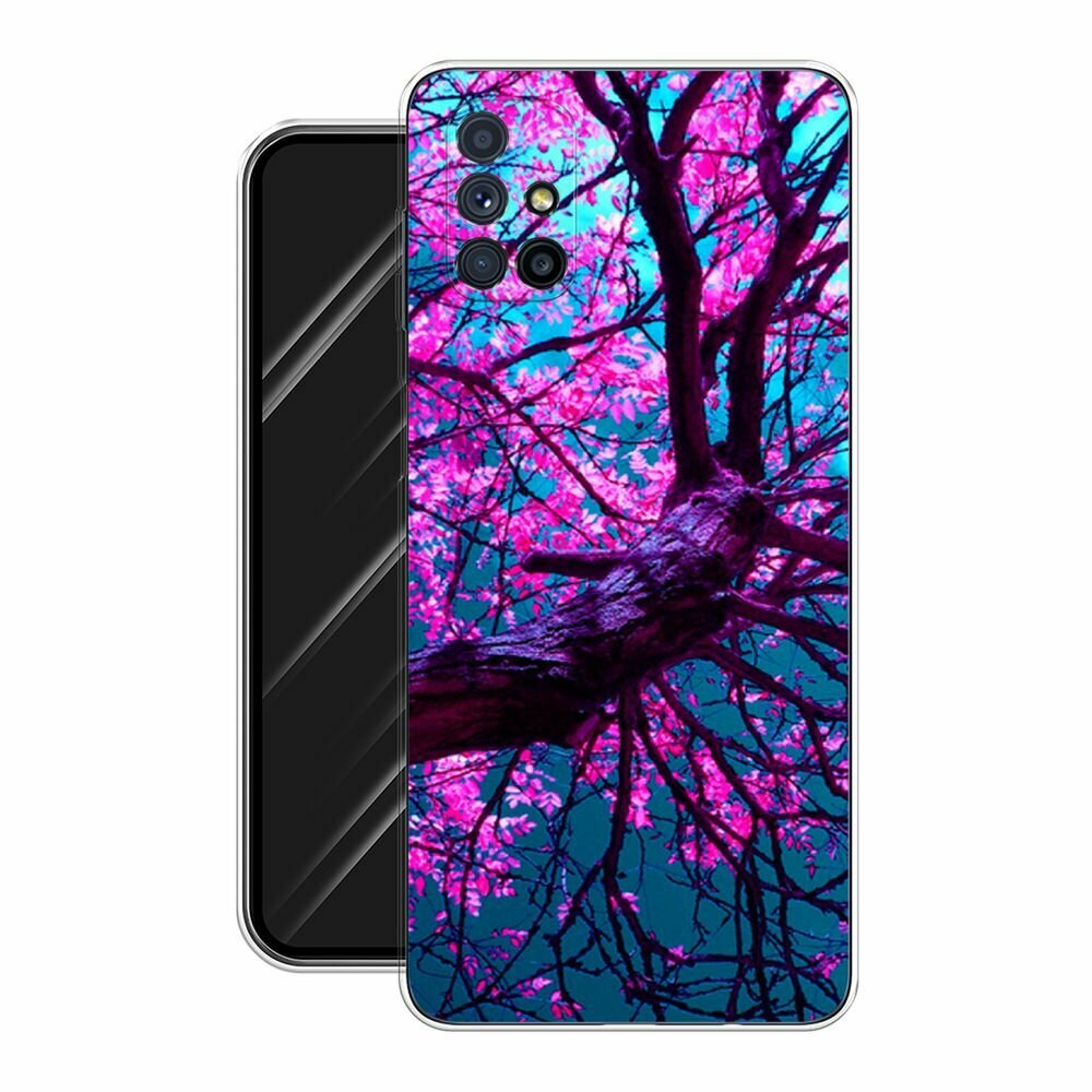 Чехол на Samsung Galaxy M51 / Самсунг Галакси М51 с принтом Фиолетовое дерево — фото 1