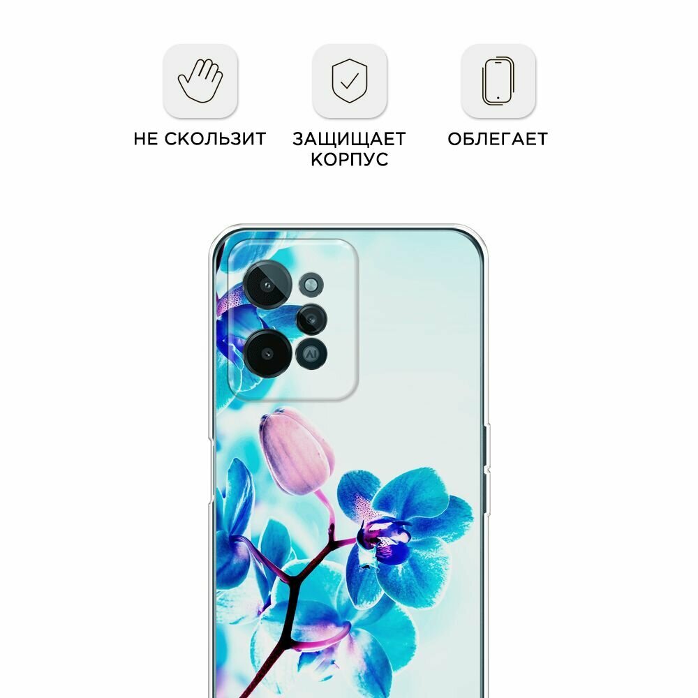 Чехол на Realme C31 / Реалми C31 с принтом "Голубая орхидея" — фото 1
