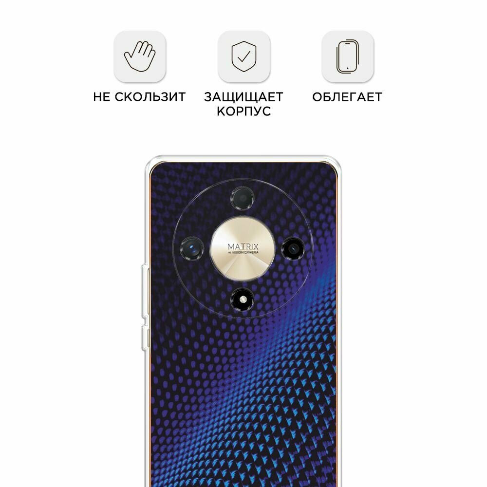 Силиконовый чехол на Honor X9b / Хонор X9B с принтом "Синий карбон" — фото 1