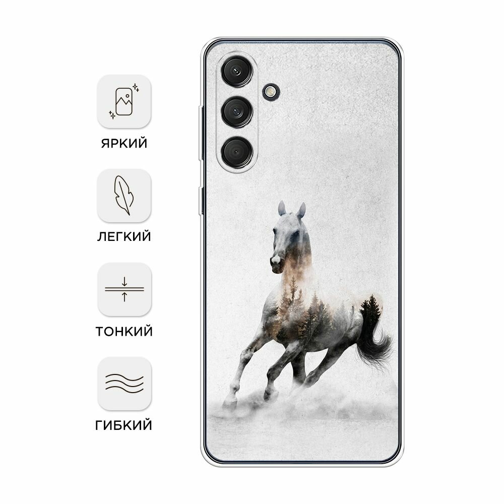 Чехол на Samsung Galaxy M55 / Самсунг M55 с принтом "Лошадь лес" — фото 1