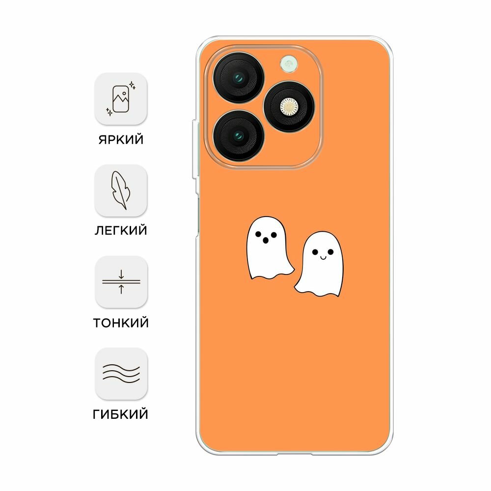 Силиконовый чехол на Itel A50 / Ител А50 с принтом Cute ghosts — фото 1