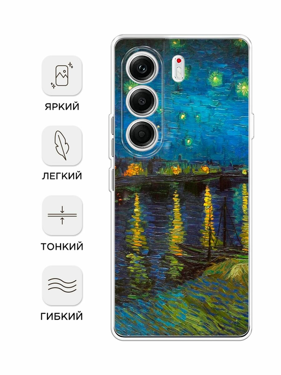 Чехол на Tecno Camon 40 Pro 5G / Текно Камон 40 Про 5G с принтом ночь над Роной — фото 1