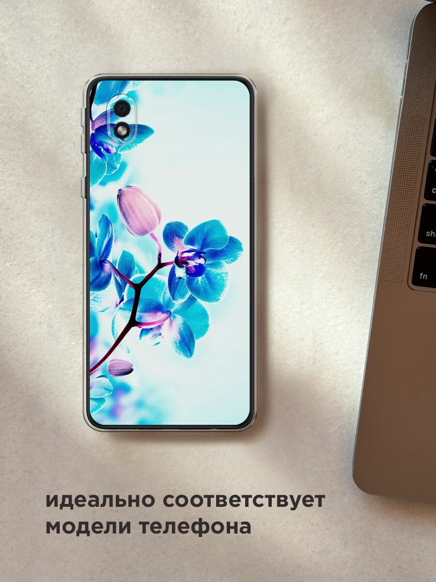 Чехол на Samsung Galaxy A01 Core / Самсунг Галакси А01 Core с принтом "Голубая орхидея" — фото 1