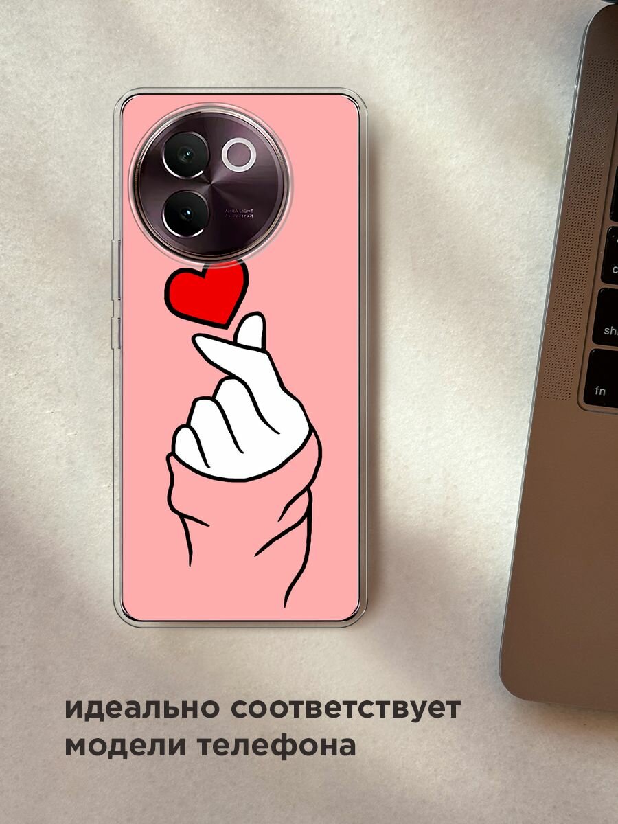 Силиконовый чехол на Vivo V30e / Виво В30е с принтом "Милое сердечко" — фото 1