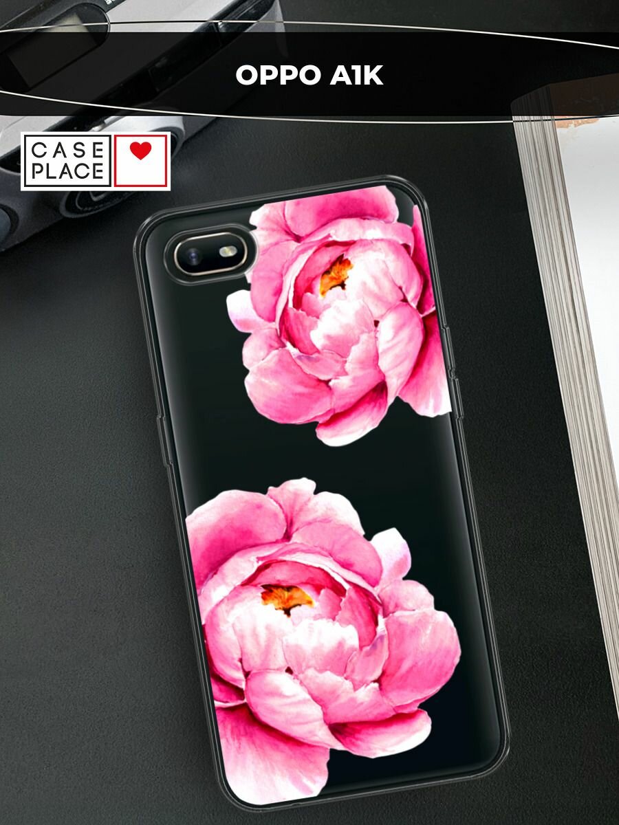 Чехол на Oppo A1k / Оппо А1к с принтом "Open peonies", прозрачный