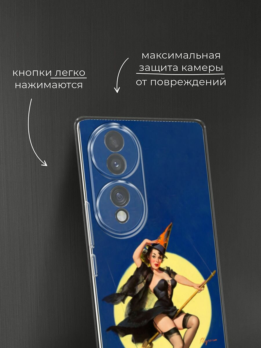 Силиконовый чехол на Honor 70 / Хонор 70 с принтом "Pin-Up Witch" — фото 1
