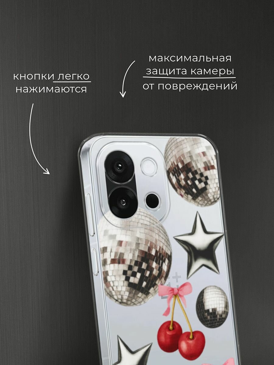 Чехол на OnePlus 13T / Ван Плас 13Т с принтом "Стильная подборка", прозрачный — фото 1