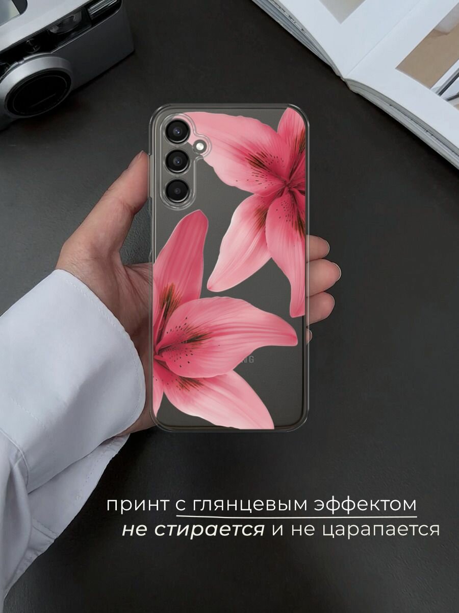 Чехол на Samsung Galaxy A24 / Самсунг Галакси A24 с принтом "Pink flower" — фото 1