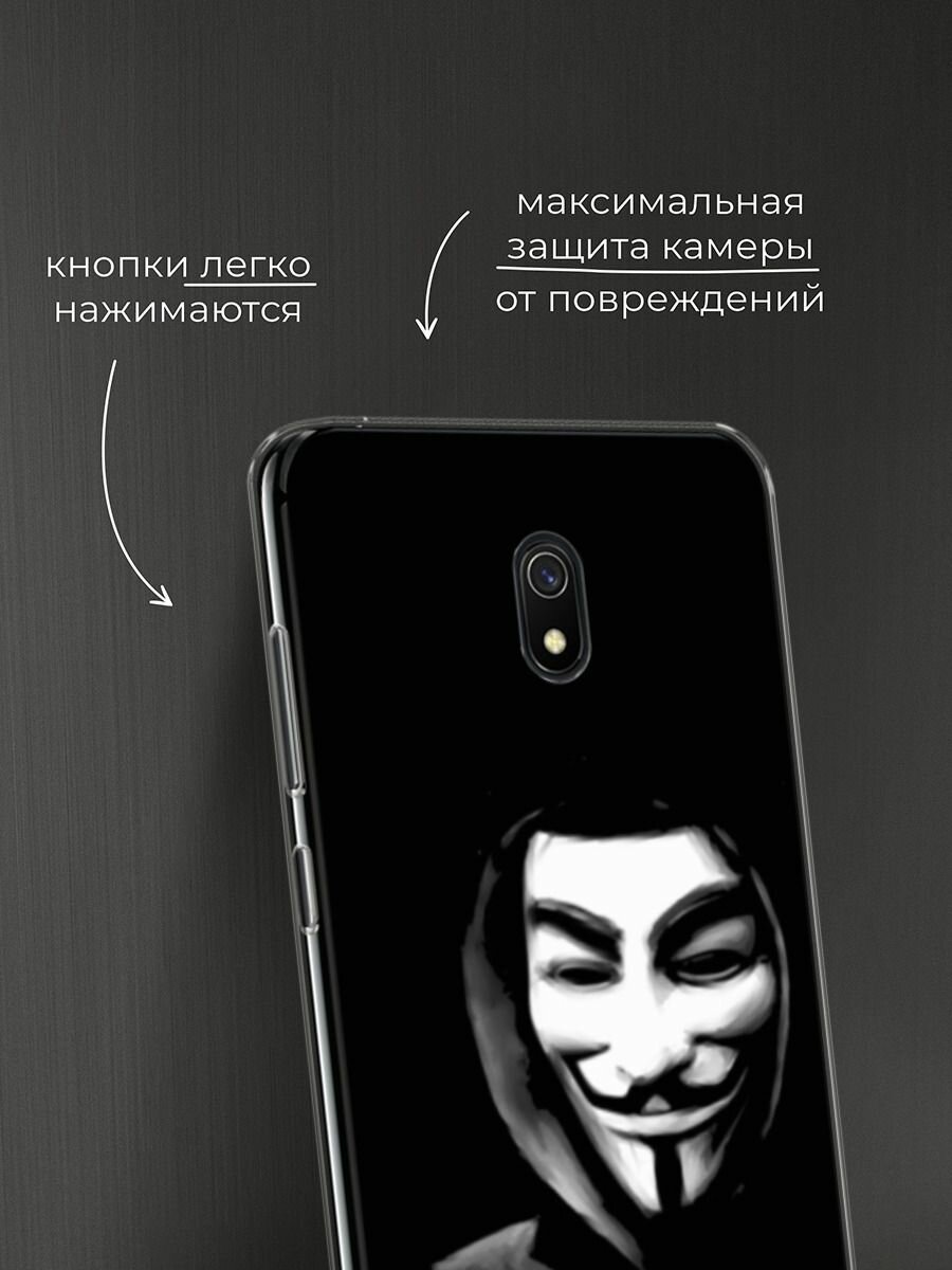 Чехол на Xiaomi Redmi 8A / Сяоми Редми 8А с принтом "Анонимус" — фото 1
