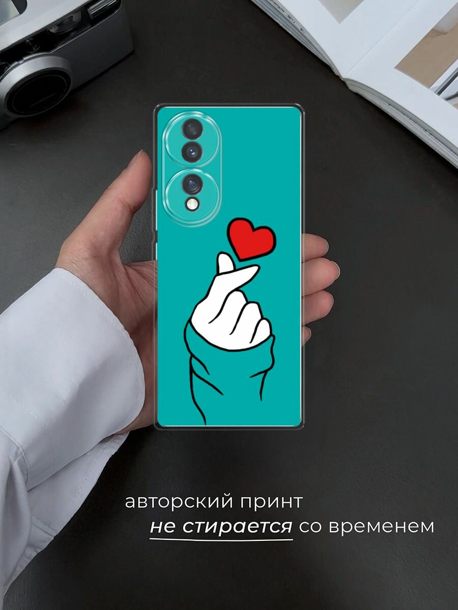 Силиконовый чехол на Honor 70 / Хонор 70 с принтом "Маленькое сердечко" — фото 1