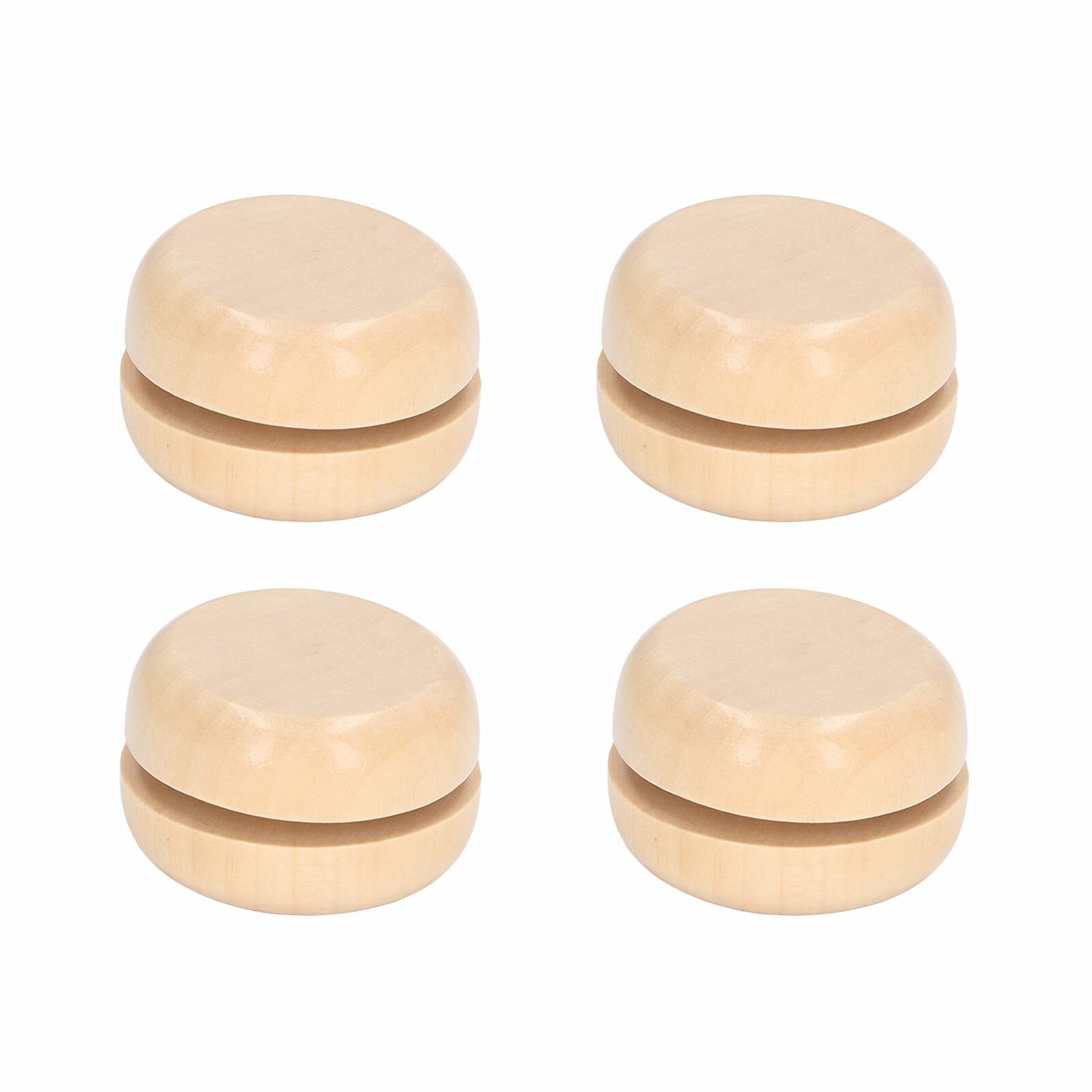 Набор из 4 небольших деревянных йо-йо, портативных, прочных, из высококачественного дерева, с необработанной поверхностью, классических игрушек йо-йо для детей