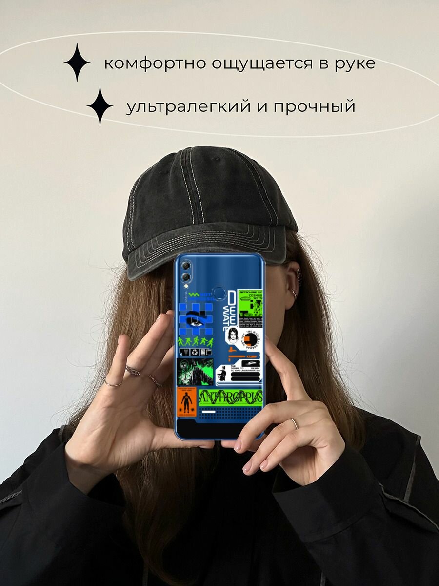 Чехол на Honor 8X / Хонор 8Х с принтом "Nothing impossible", прозрачный — фото 1