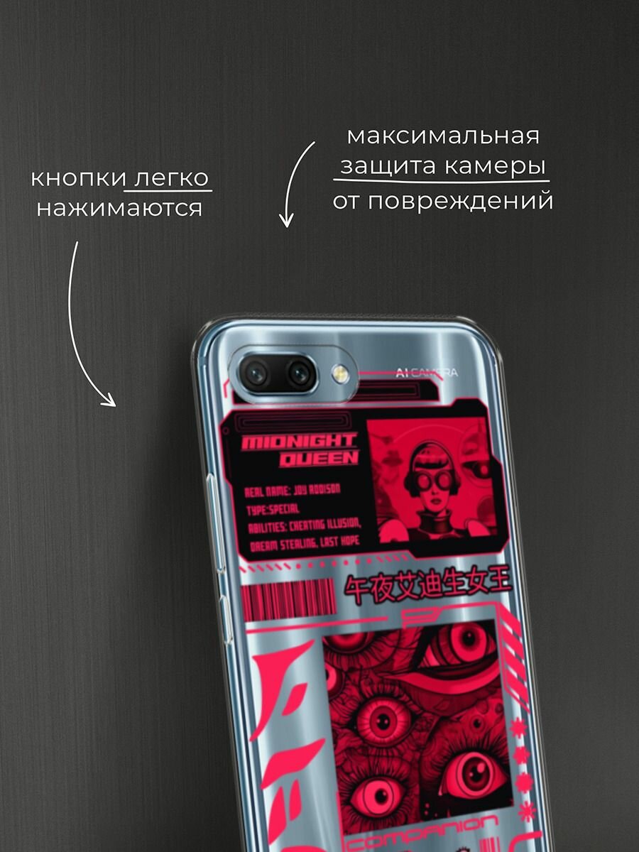 Чехол на Honor 10 / Хонор 10 с принтом "Mionight queen", прозрачный — фото 1