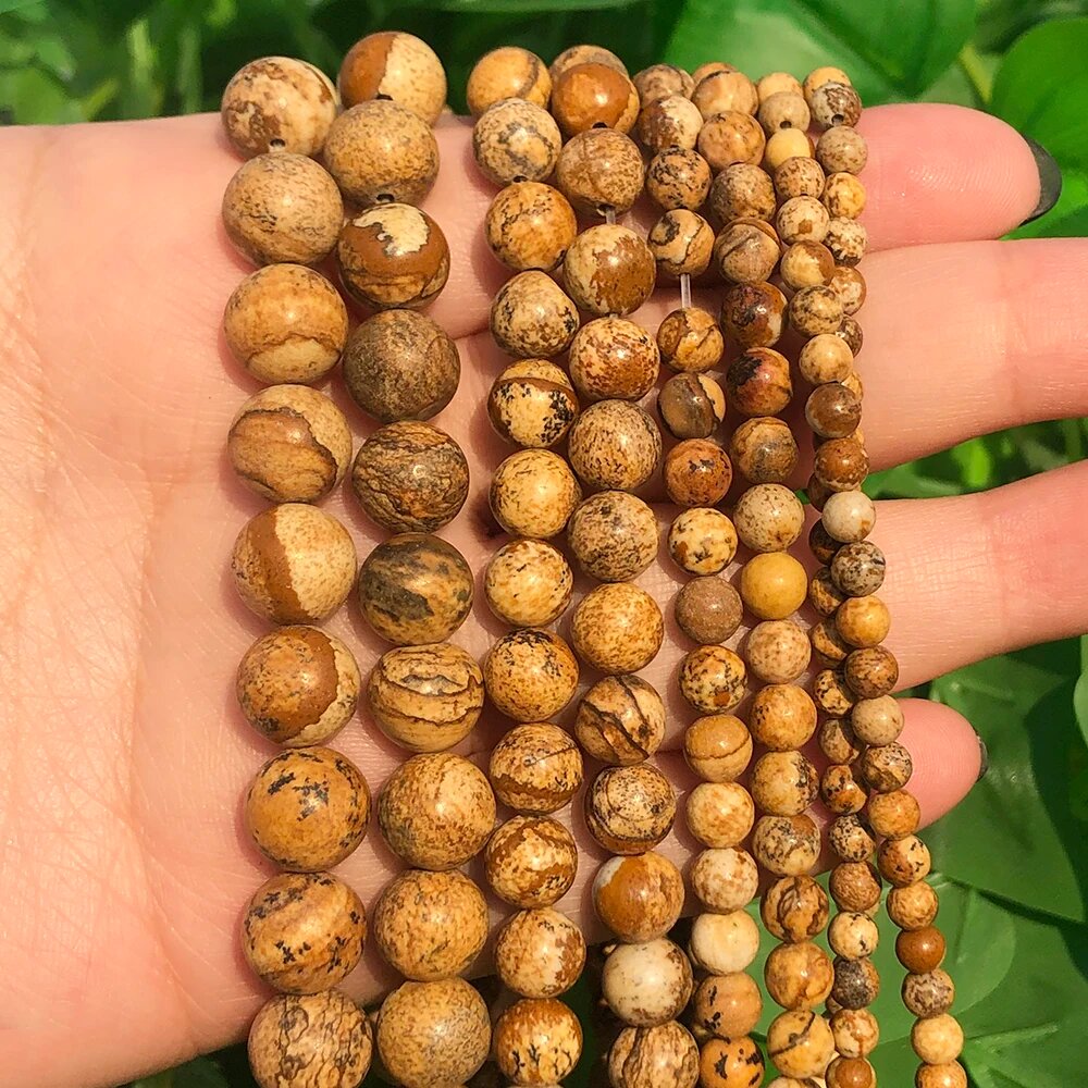 Розовый кварц бусины TTUIJI 4-12 мм, Picture Jasper, 10mm 37pcs